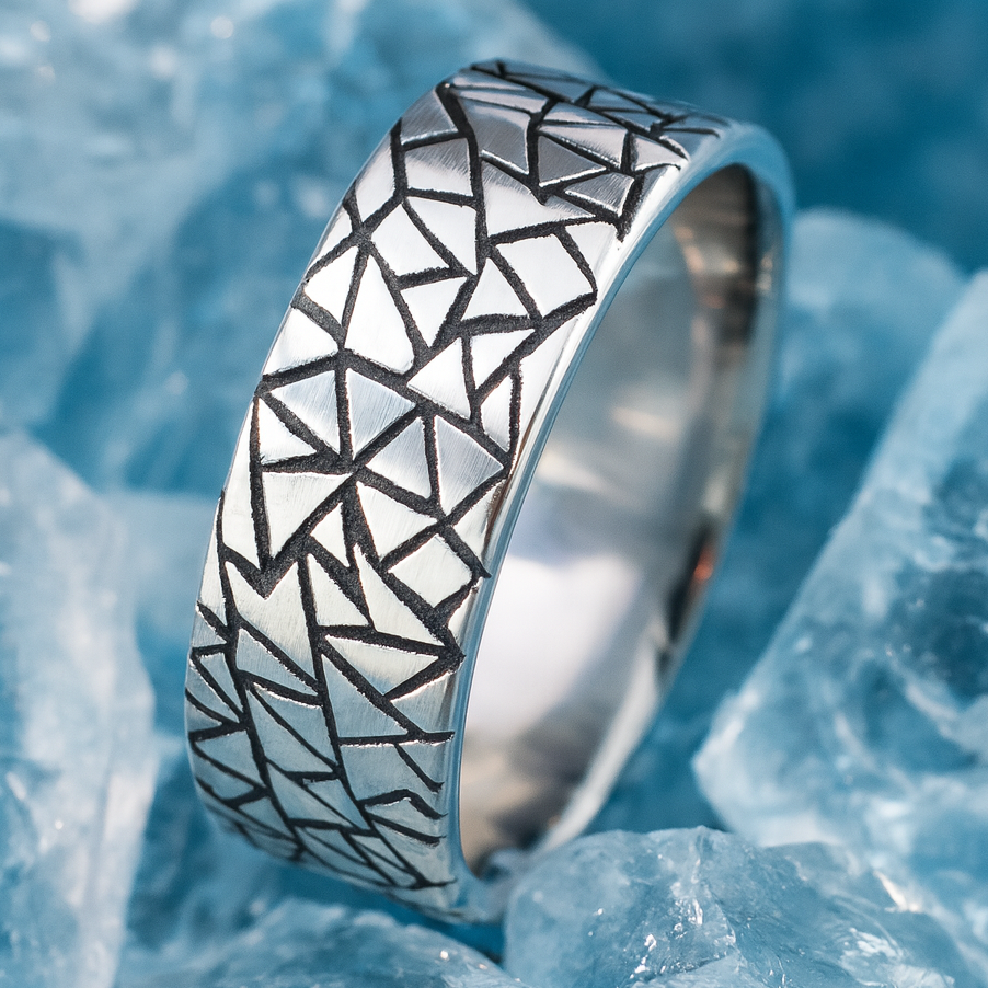 Cracked Ice – Boone Titanium Rings