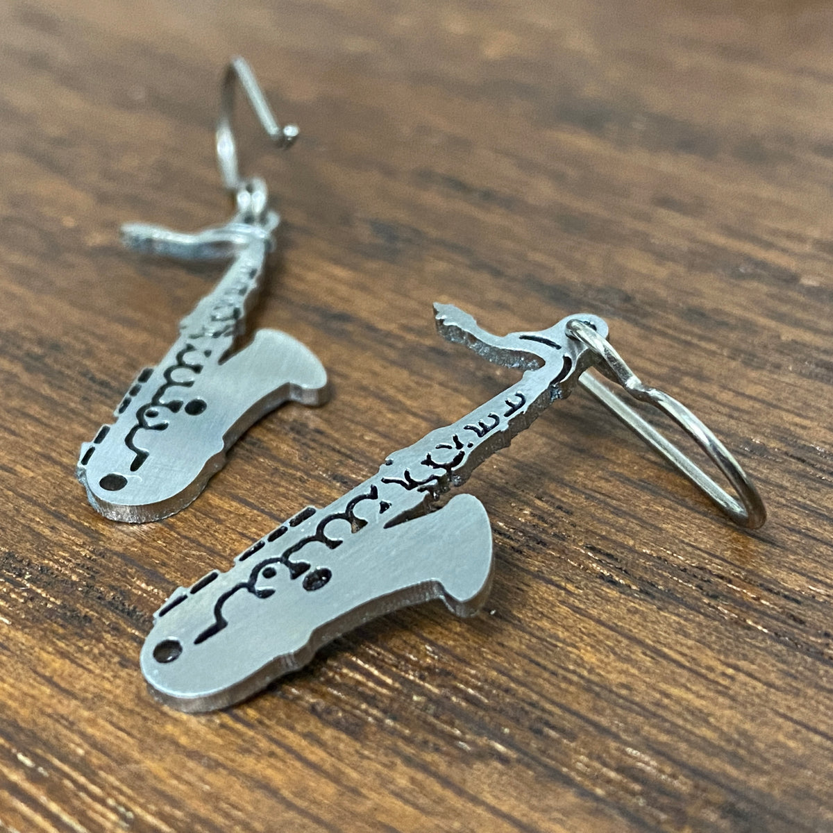 Titanium Saxophone Earrings – Boone Titanium Rings