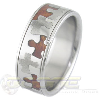 Puzzle with Wood and Titanium – Boone Titanium Rings